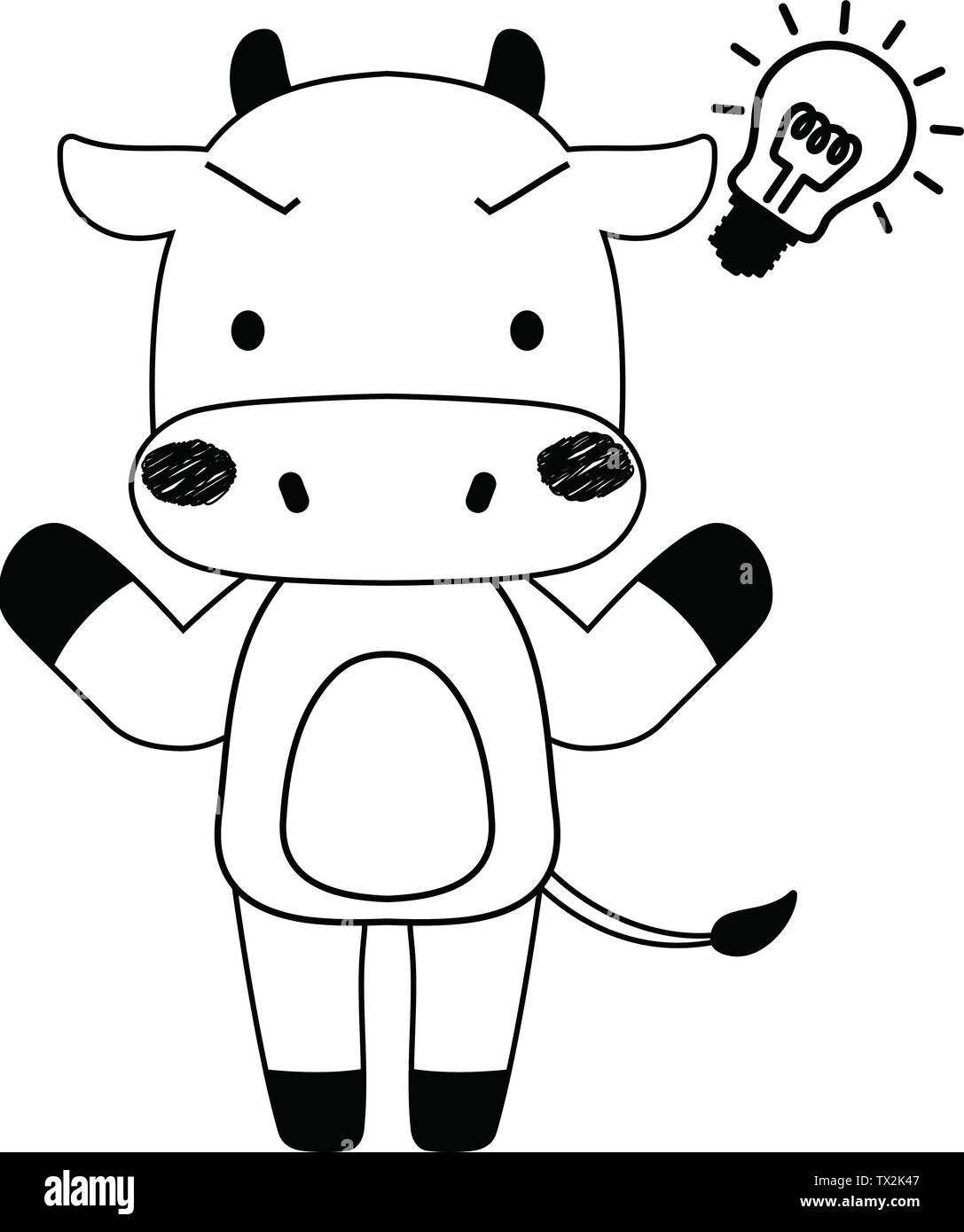 This is a full-length illustration of the cute beef cow character Stock ...