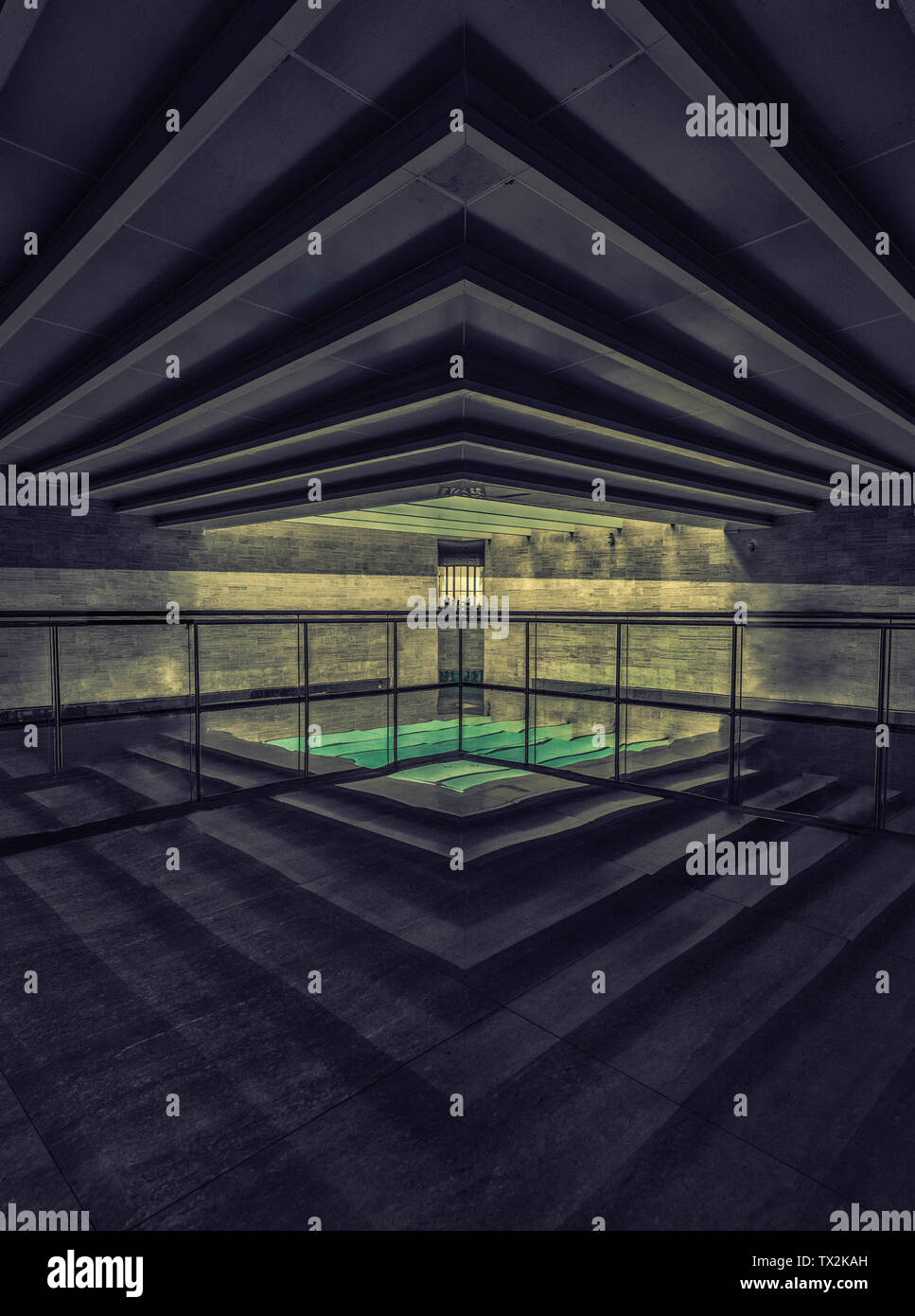 Lonely corner, mysterious tile reflection Stock Photo - Alamy