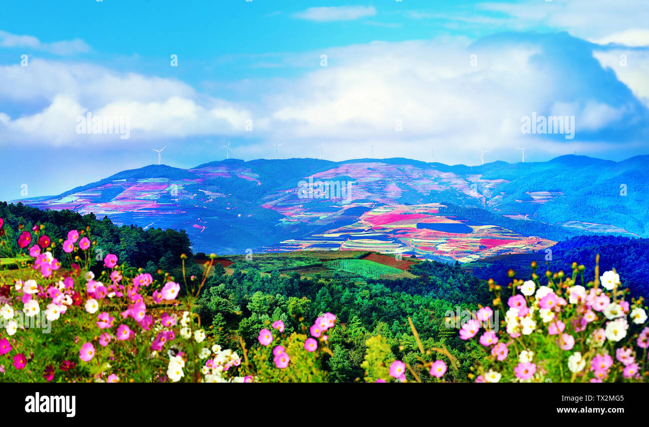 The unique Chinese yunnan dongchuan red land Stock Photo - Alamy
