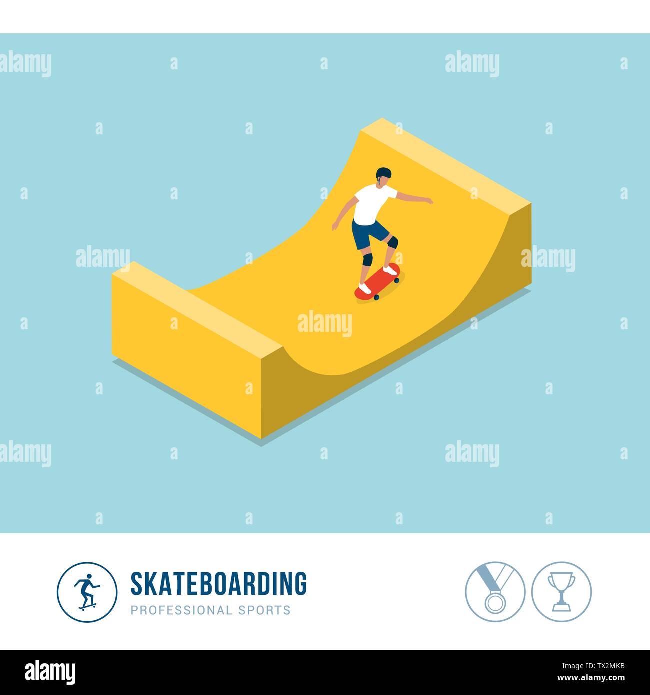 Halfpipe skateboard Stock Vector Images - Alamy
