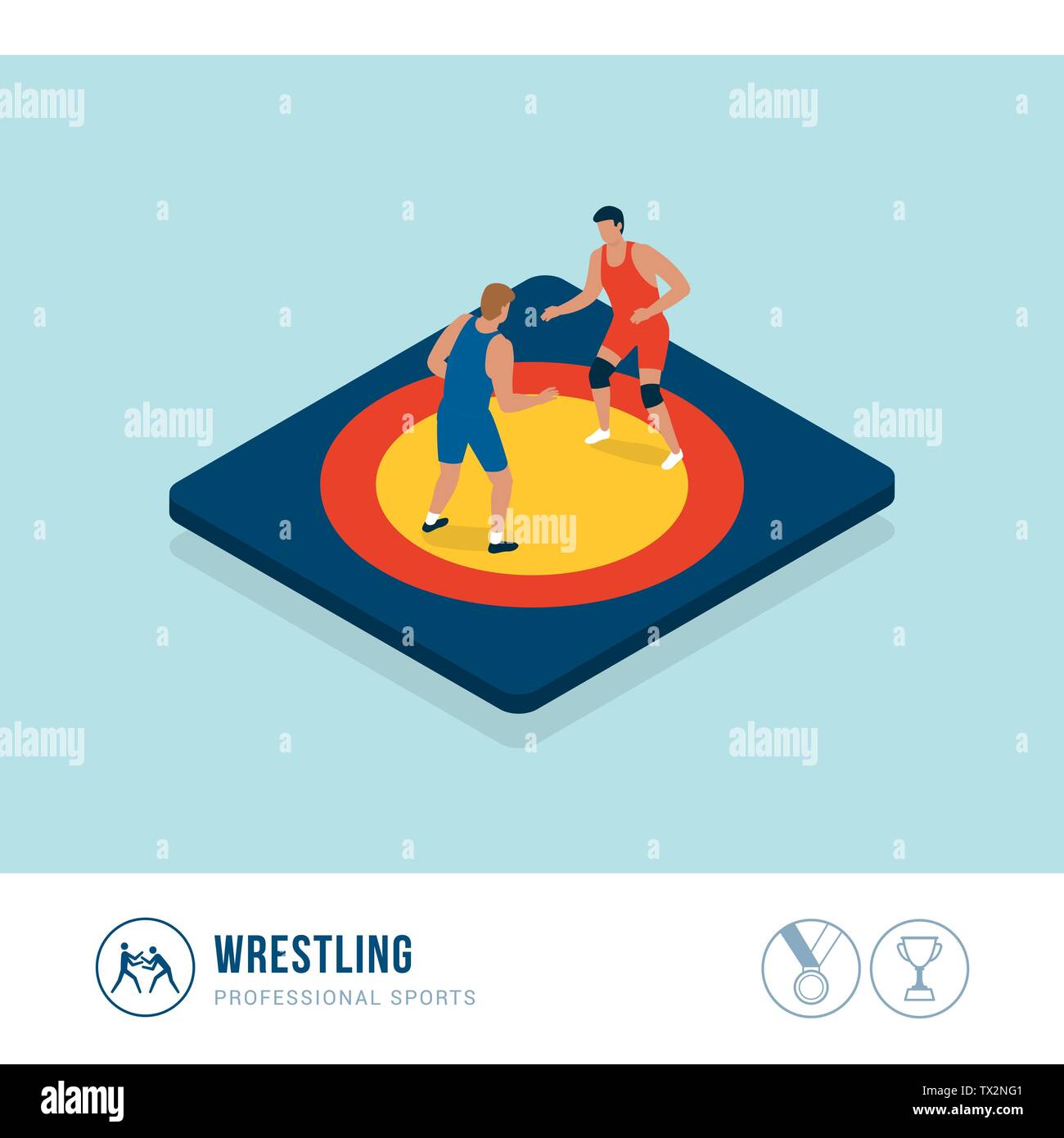 Wrestling vector vectors hi-res stock photography and images - Alamy