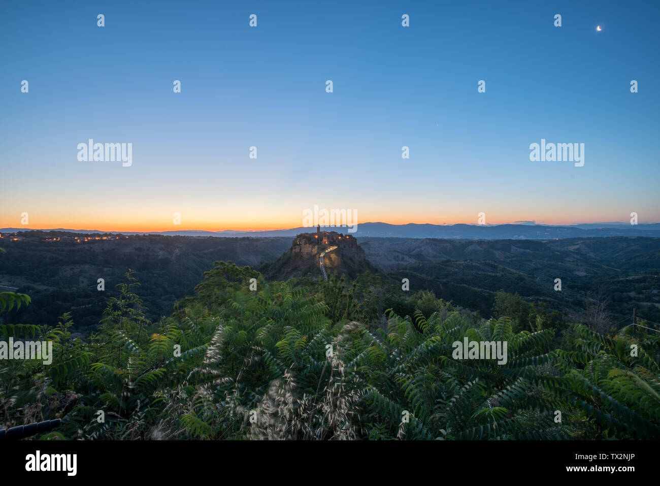 Italian Sky City, Castle sunrise Stock Photo - Alamy