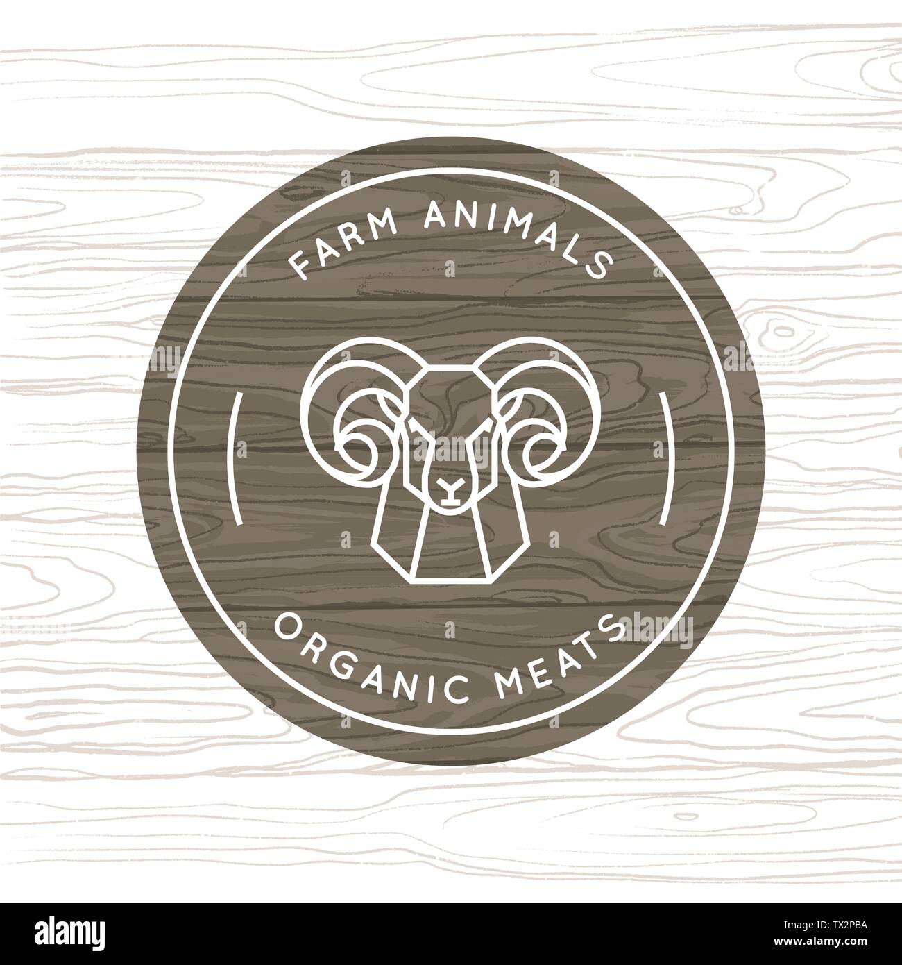 Organic meat or farming animal - vector logo made in a linear style ...