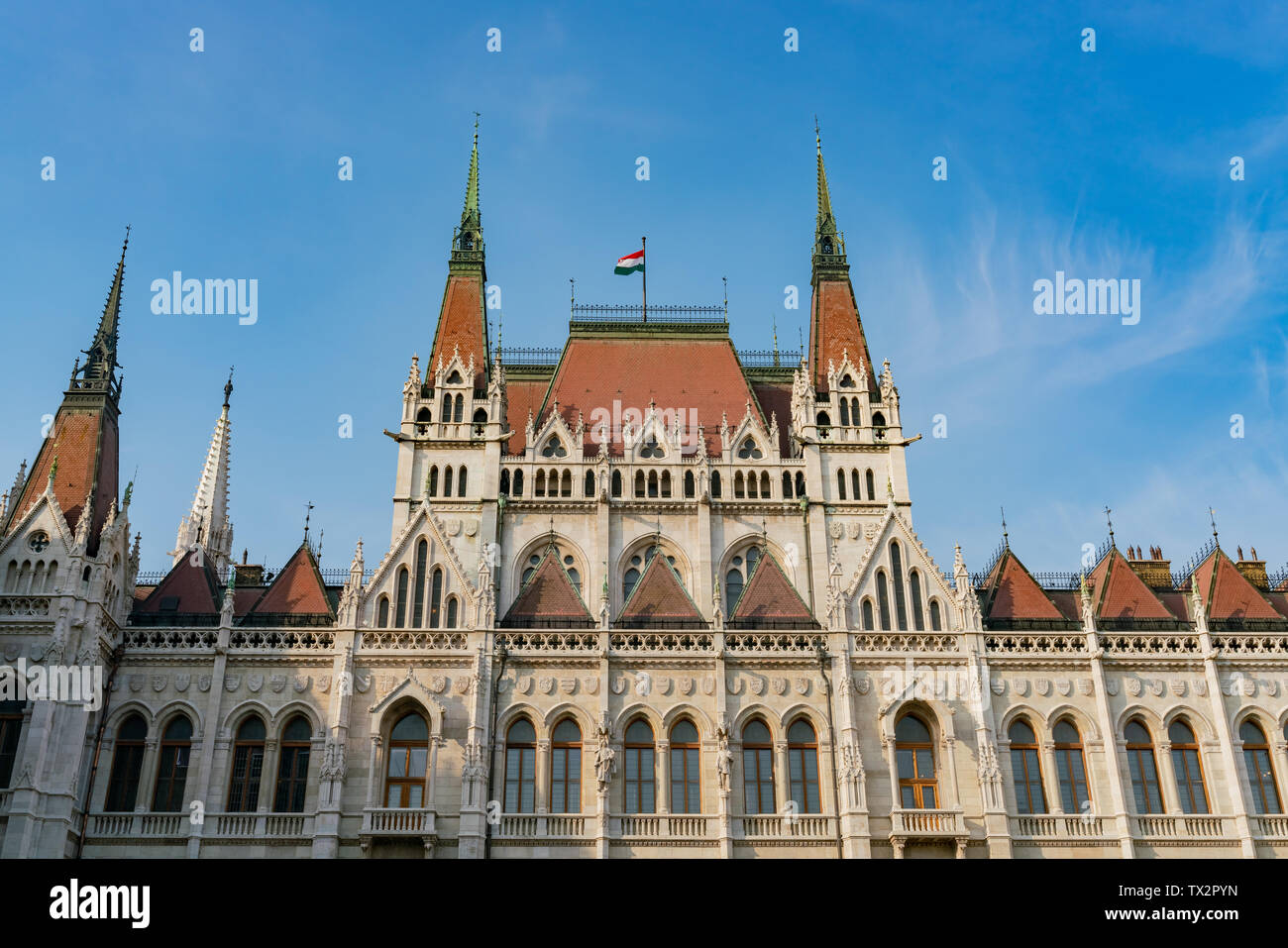 Exterior view of the Hungarian Parliament Building at Budapest, Hungary ...