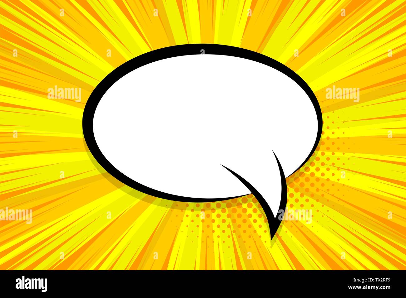 Comic book radial pop art retro speech bubble background. Abstract ...