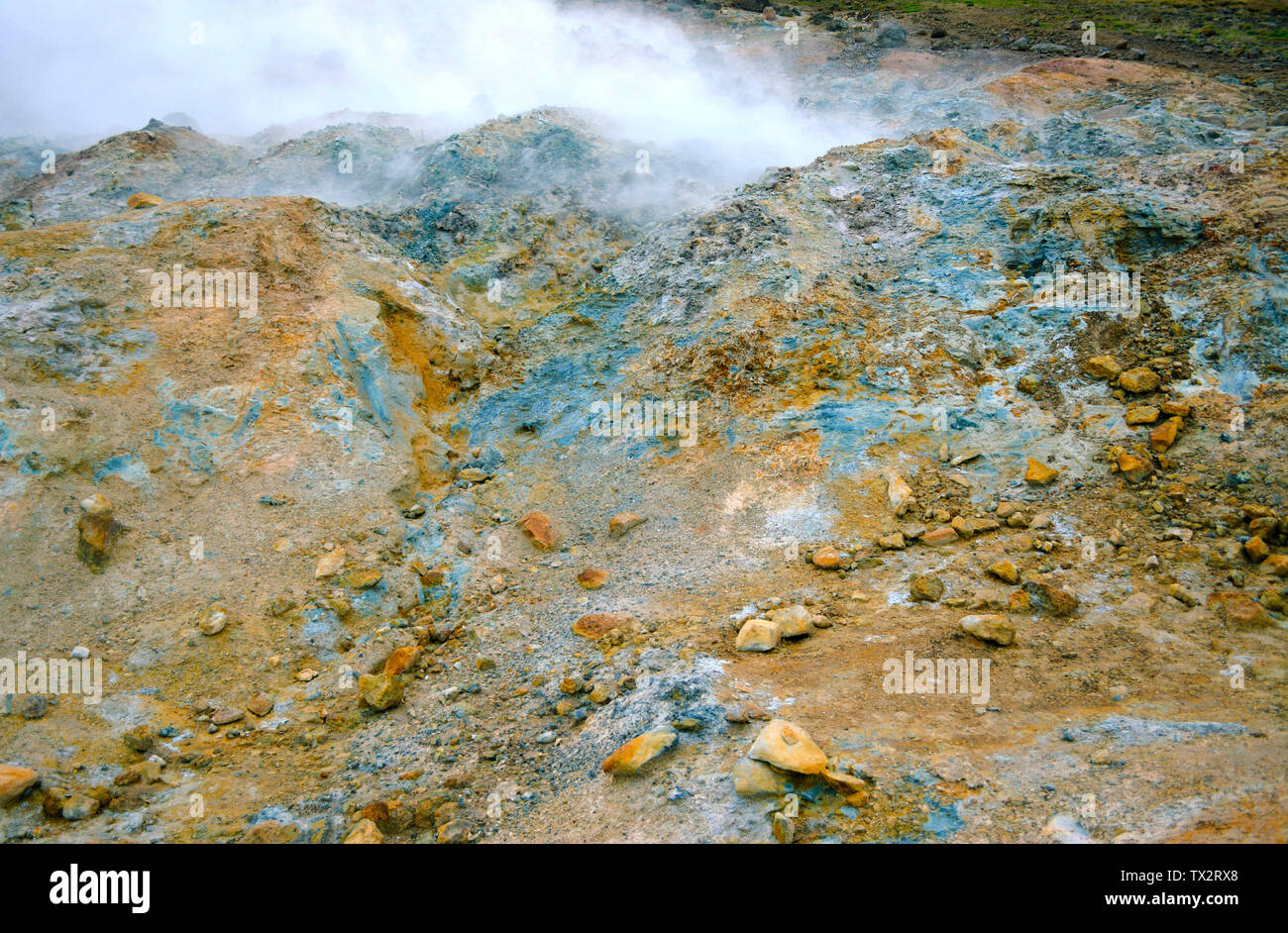 Fumarole field in Namafjall, Iceland Stock Photo - Alamy