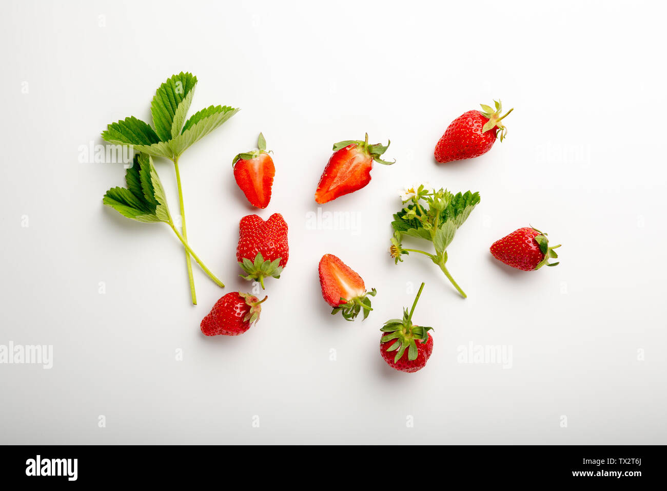 Summer strawberry white background Stock Photo - Alamy