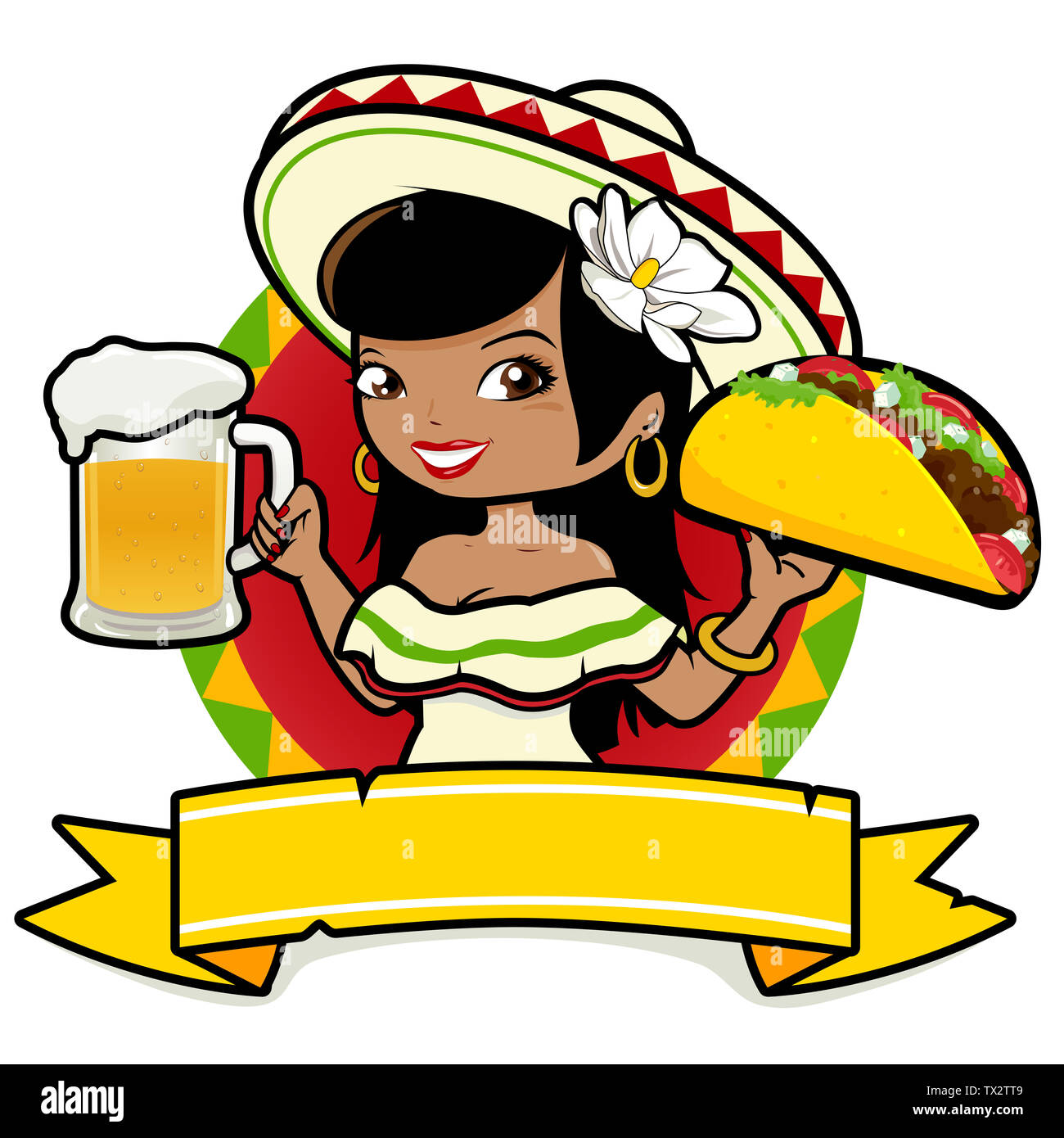 Waitress serving mexican Cut Out Stock Images & Pictures - Alamy