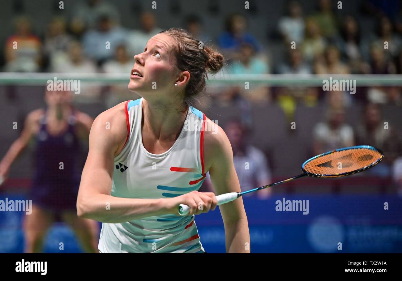 Minsk. Belarus. 24 June 2019. Sabrina Jaquet (SUI) plays in the group ...