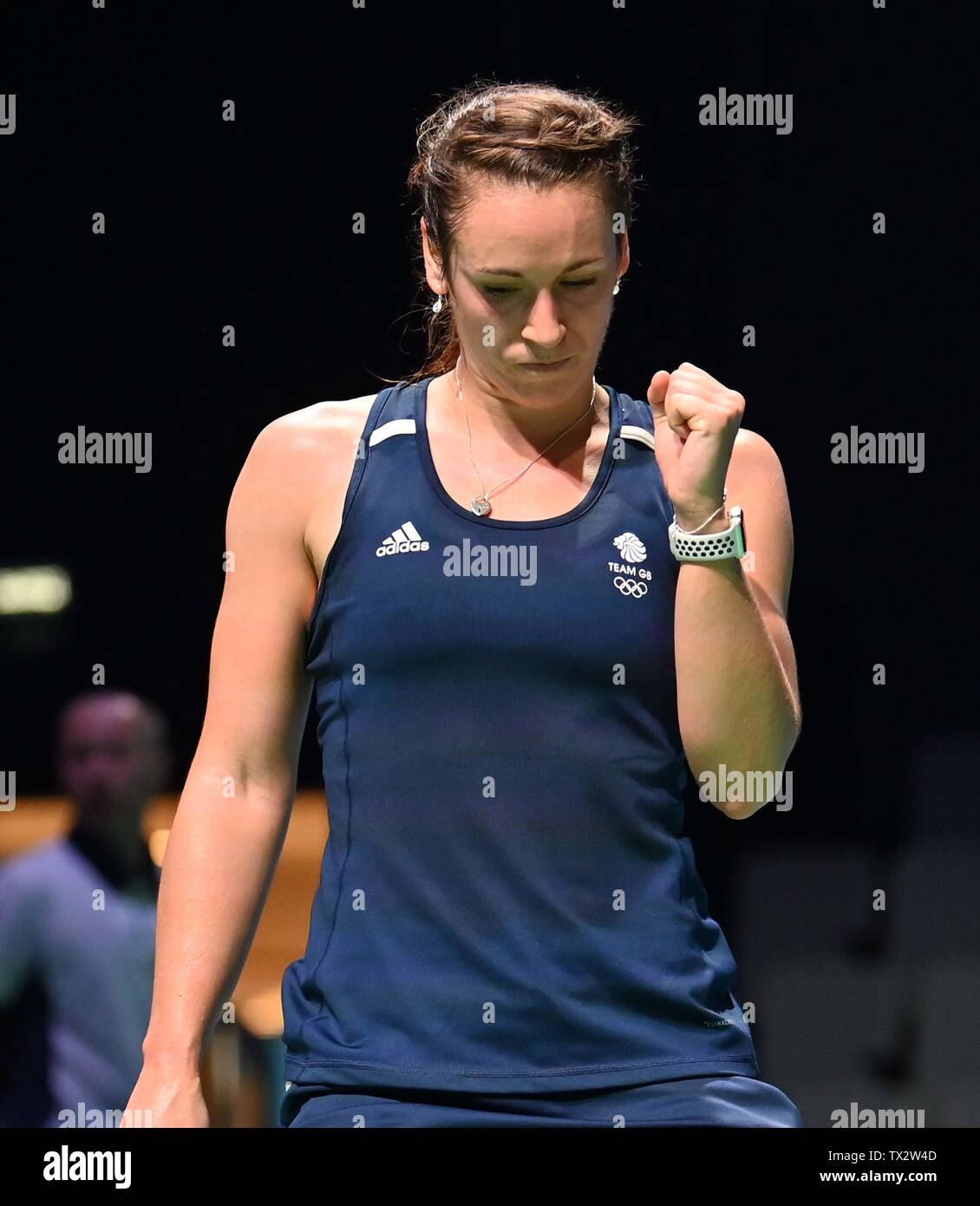 Minsk. Belarus. 24 June 2019. Chloe Birch (GBR) plays in the group ...