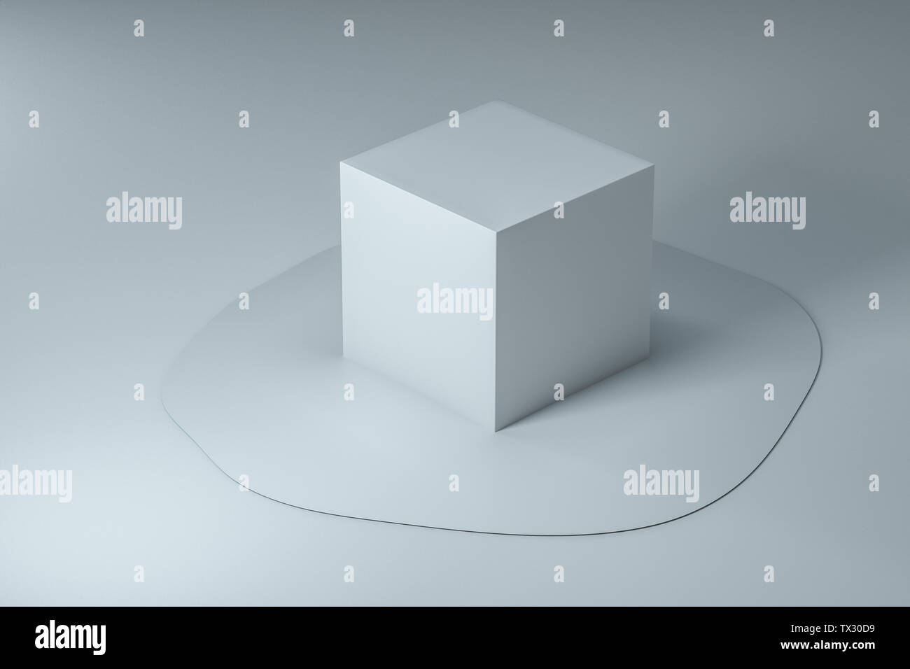 Three-dimensional rendering, melting geometric creative background ...