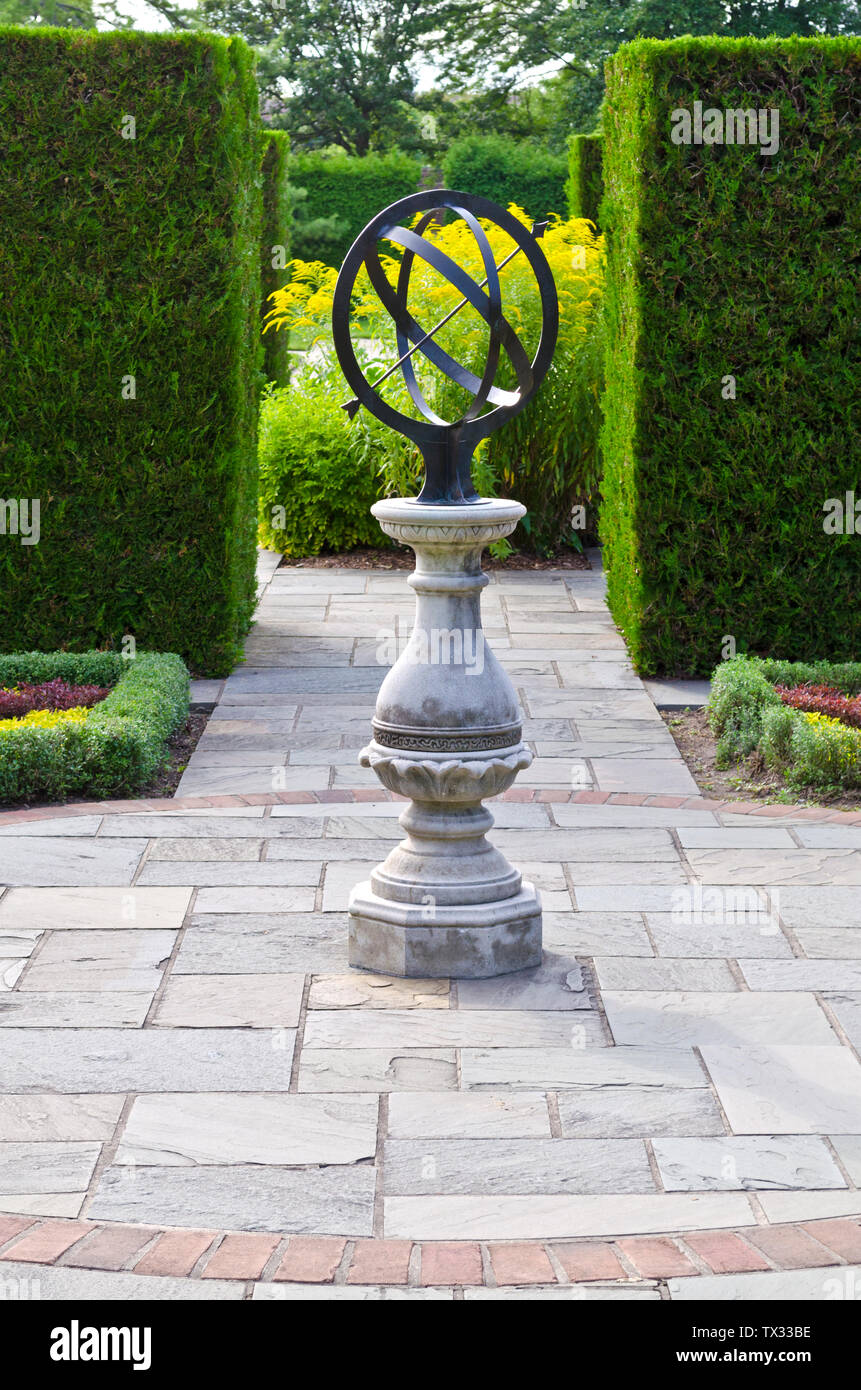 Amillary sphere in the classical garden at the Niagara Parks Botanical ...