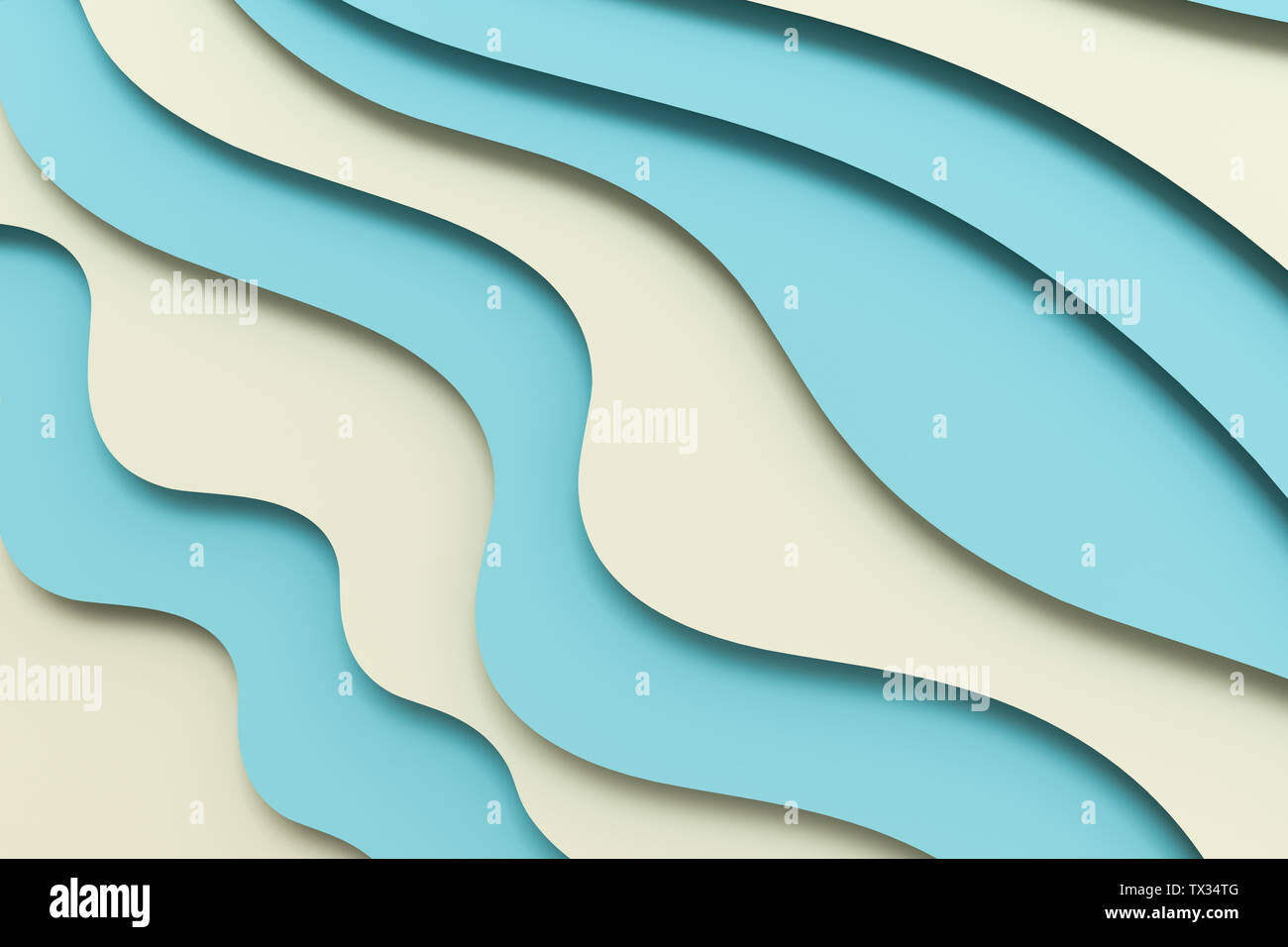 Three-dimensional rendering, curved cardboard light color background ...