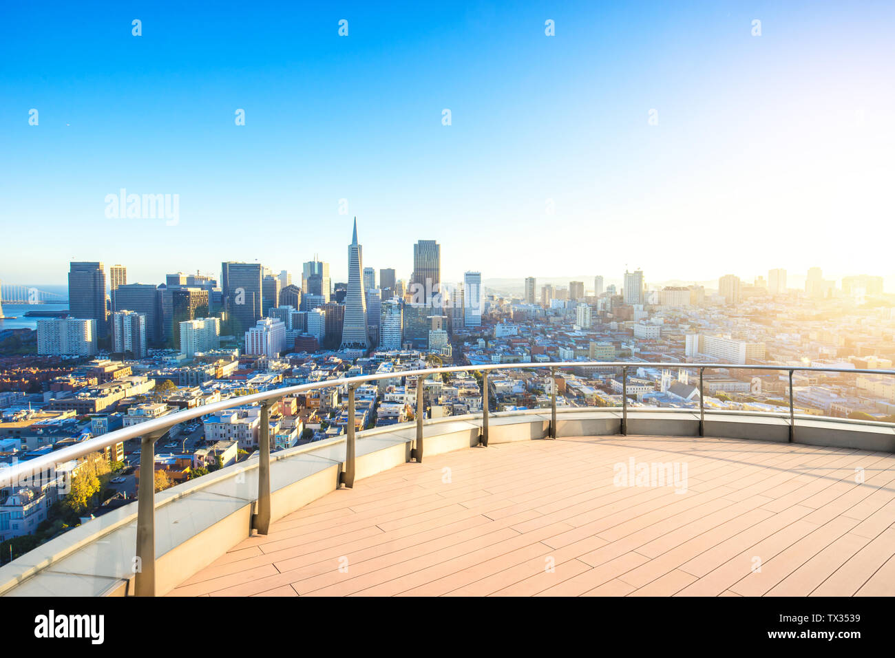empty floor with cityscape and skyline of san francisco Stock Photo - Alamy