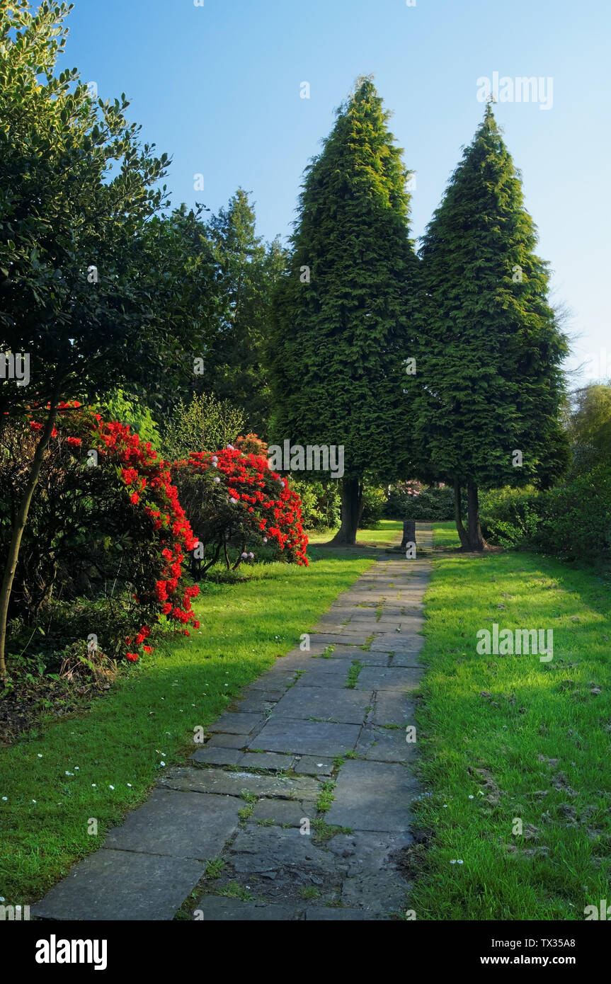 UK,South Yorkshire,Sheffield,Footpath through Beauchief Gardens Stock ...