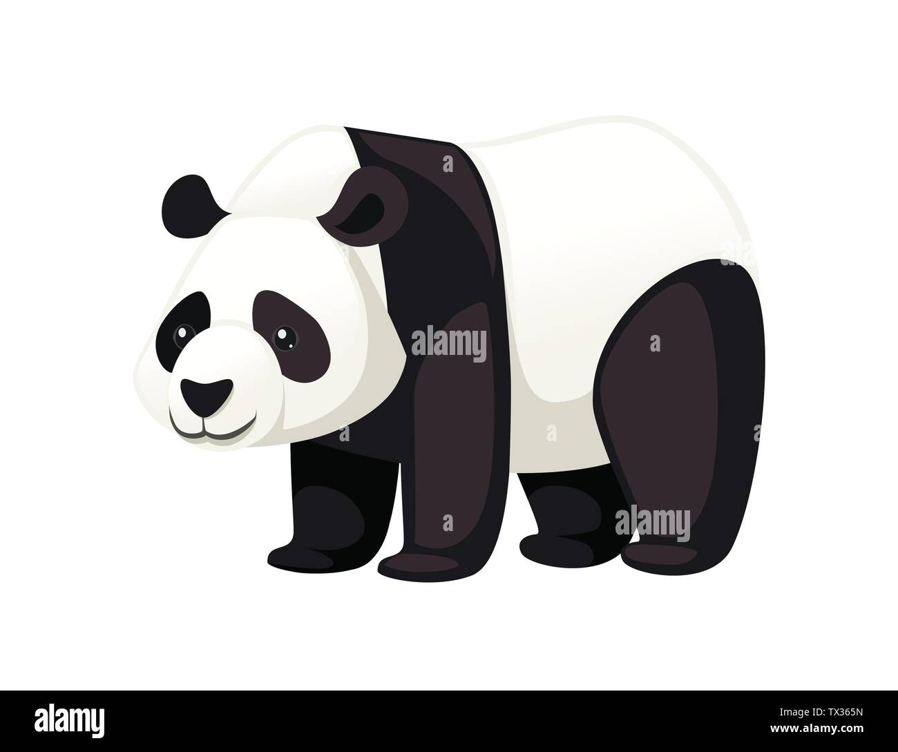 Cute big panda stand on floor cartoon animal design flat vector ...