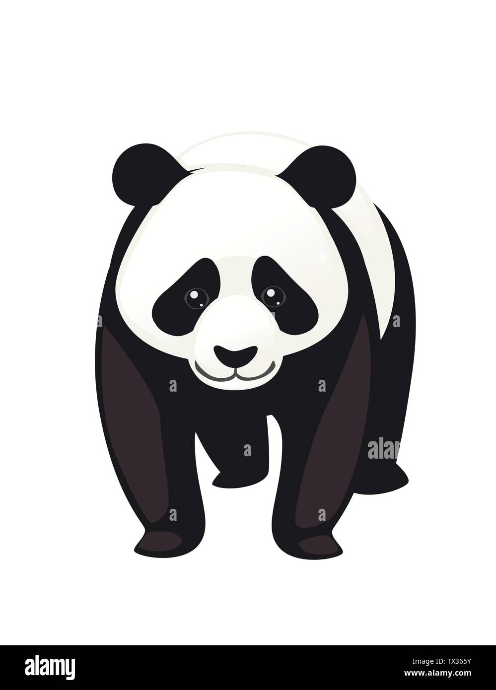 Cute big panda stand on floor cartoon animal design flat vector ...
