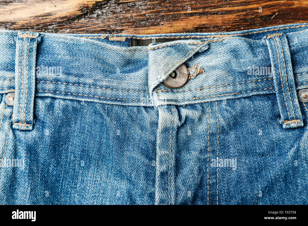 Denim pants top view. fashion clothes Stock Photo - Alamy