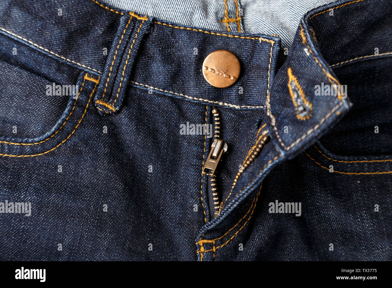 Denim pants top view. fashion clothes Stock Photo - Alamy