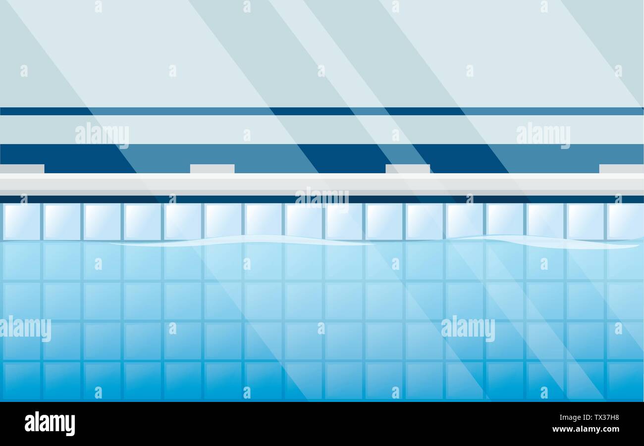 Horizontal layout of professional swimming pool with water side view ...