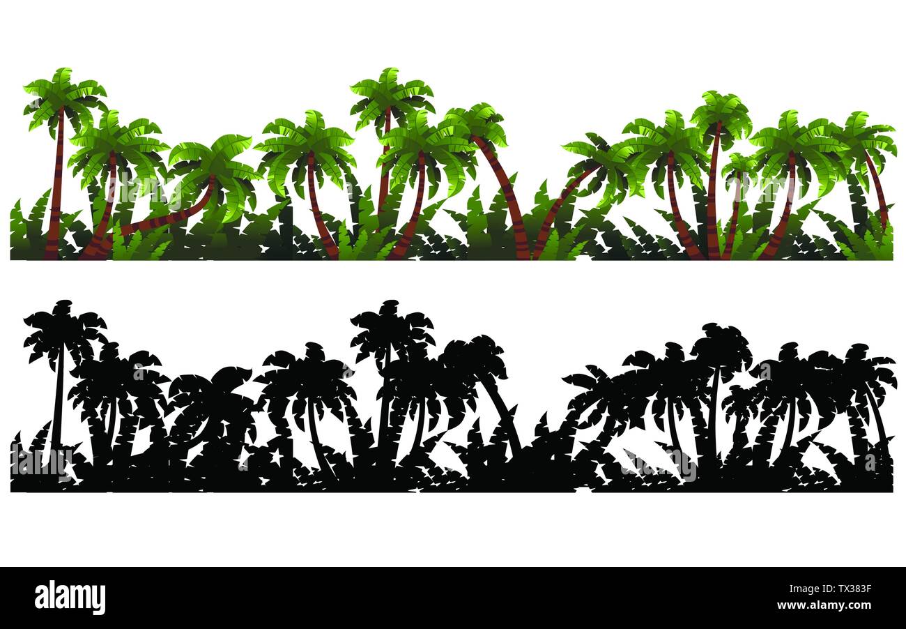 Silhouettes palm trees on Cut Out Stock Images & Pictures - Alamy