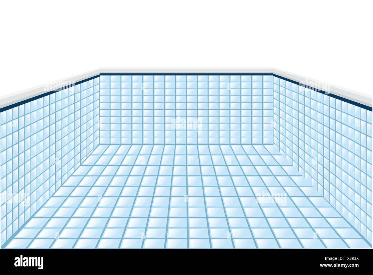 Professional swimming pool without water flat vector illustration on ...