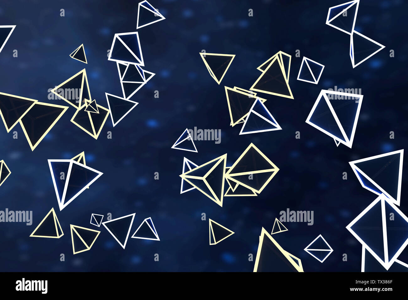 Three-dimensional rendering, triangular transparent gem against dark ... Three-dimensional rendering, triangular transparent gem against dark ...