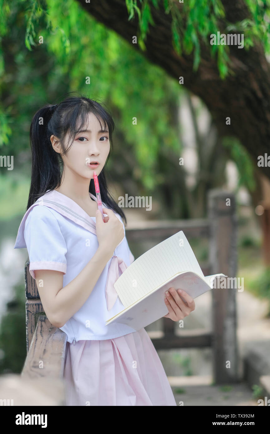 JK uniforms campus girls Stock Photo - Alamy