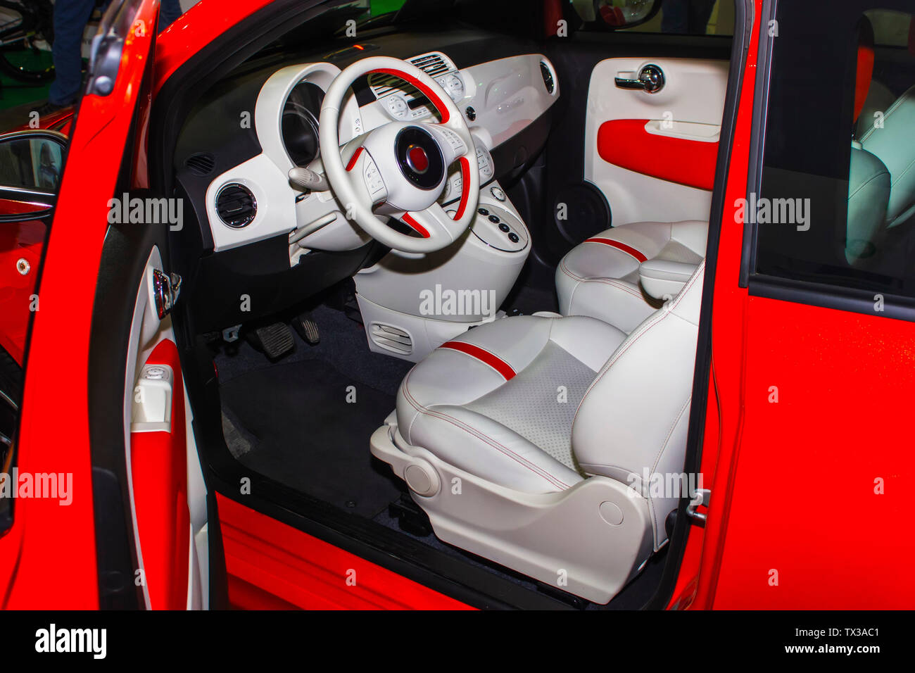 Beautiful new car interior. Vehicle controls panel Stock Photo - Alamy