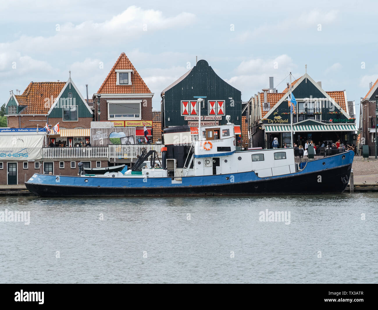 Volendam, The Netherlands - June 3, 2019: Volendam harbour, North ...