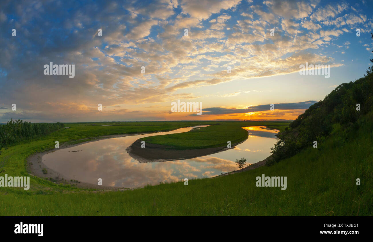 River Bay sunset Stock Photo - Alamy