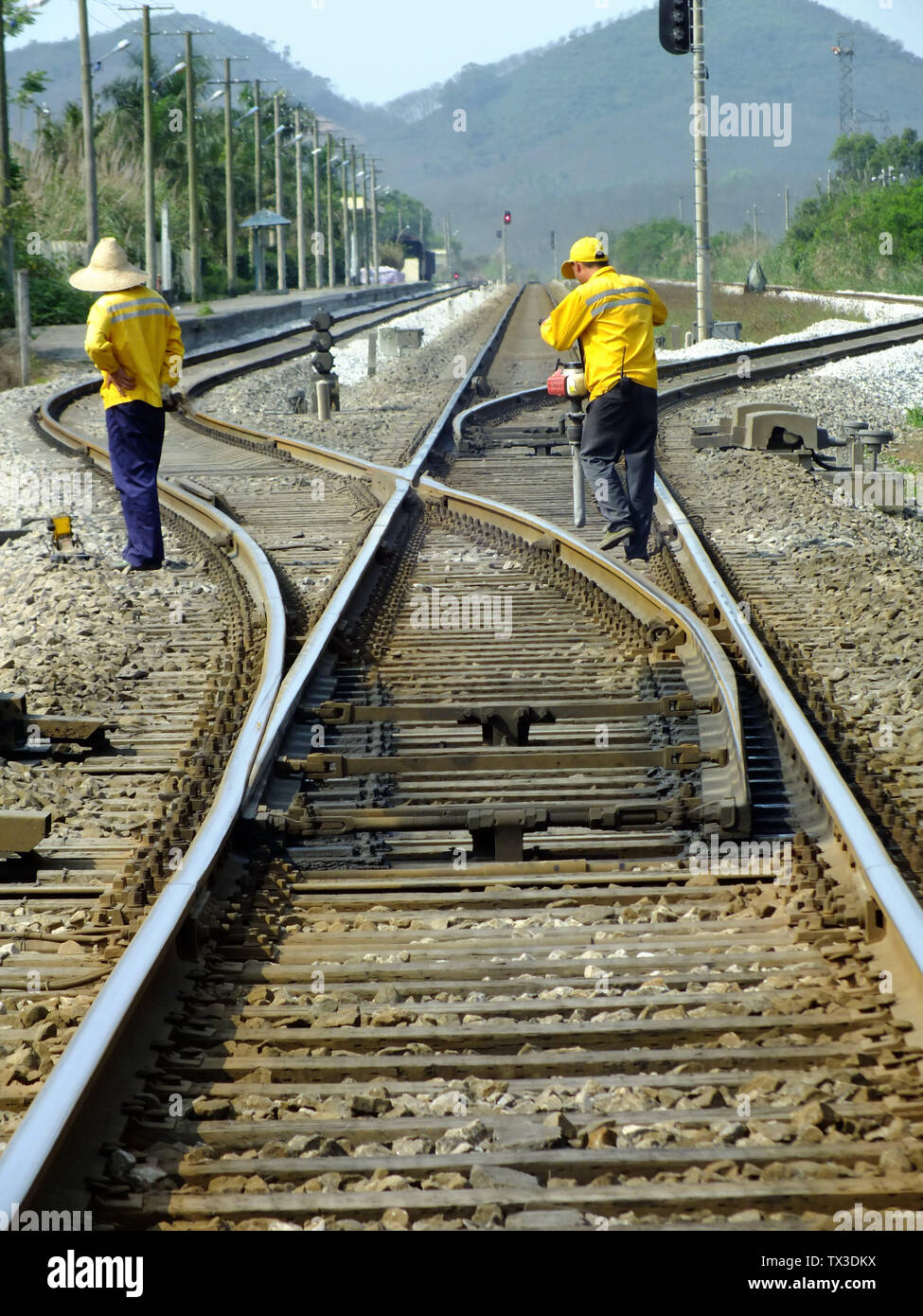 Railway, transportation system, train, railway train, industry, people ...