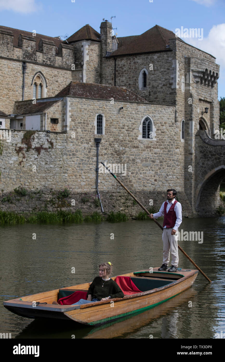 Leeds castle near Maidstone in Kent, England, UK. Elegantly restored in ...