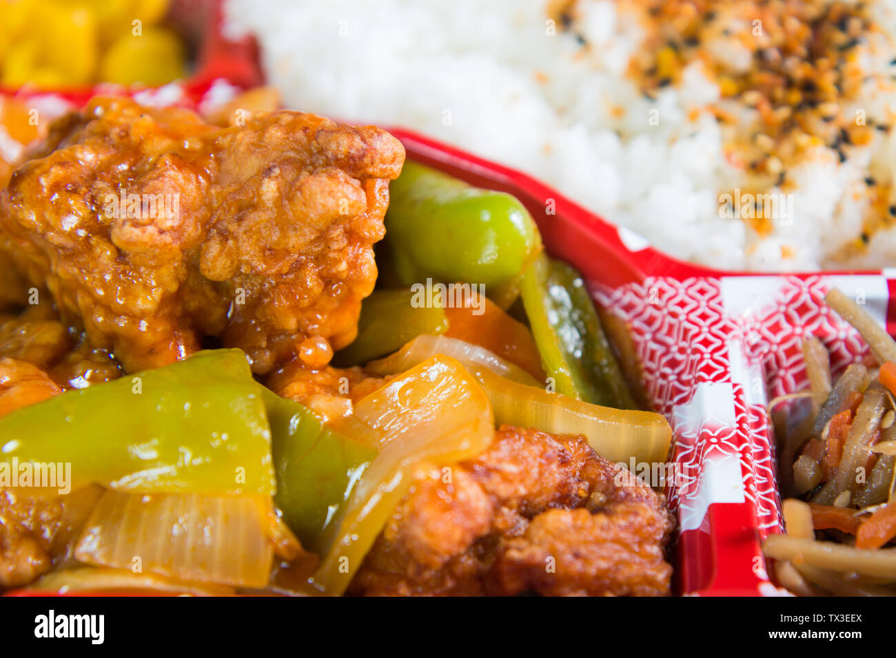 Japan Food set of chicken fried and other in a box / Japan food (Bento ...