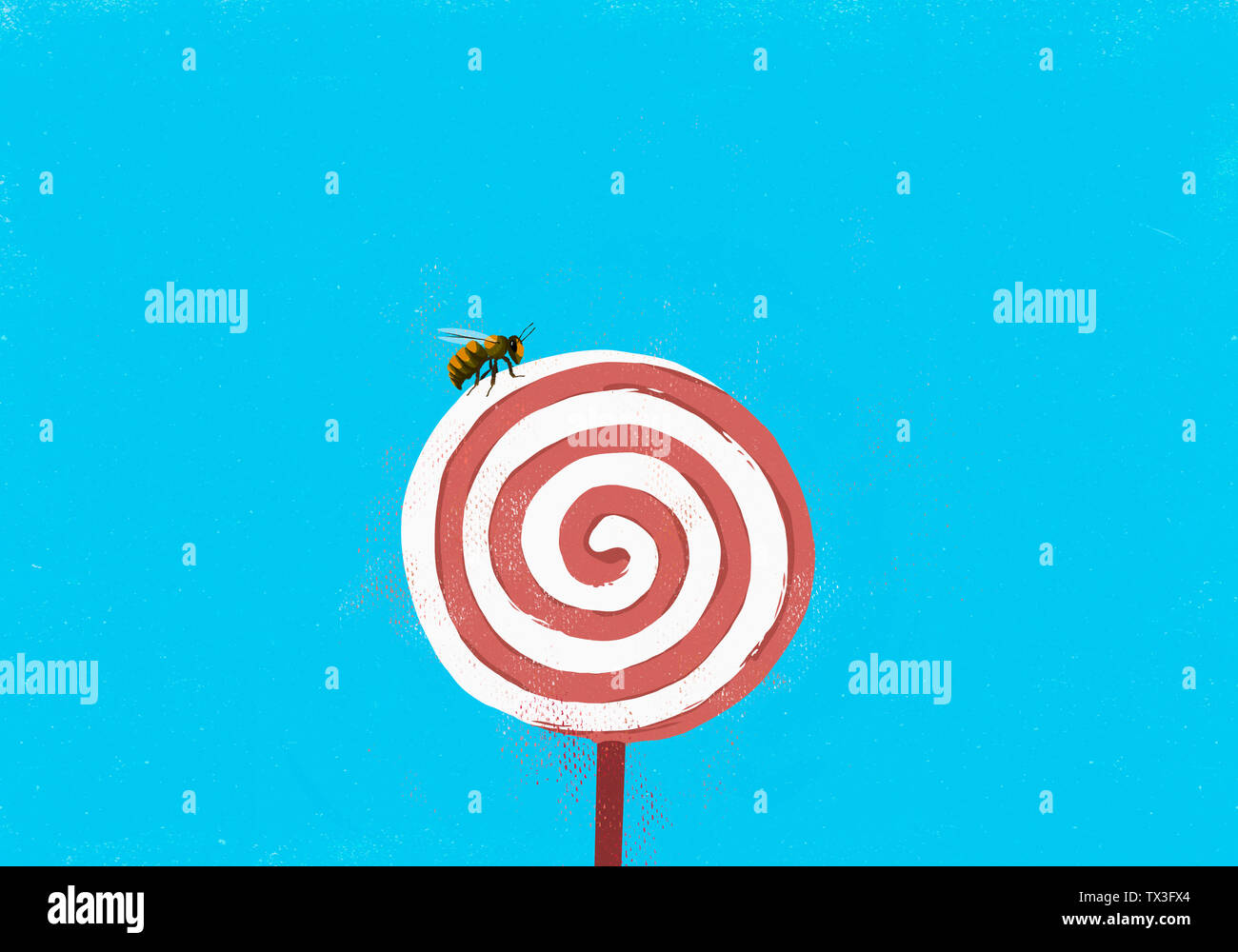 Fly on pinwheel lollipop Stock Photo - Alamy