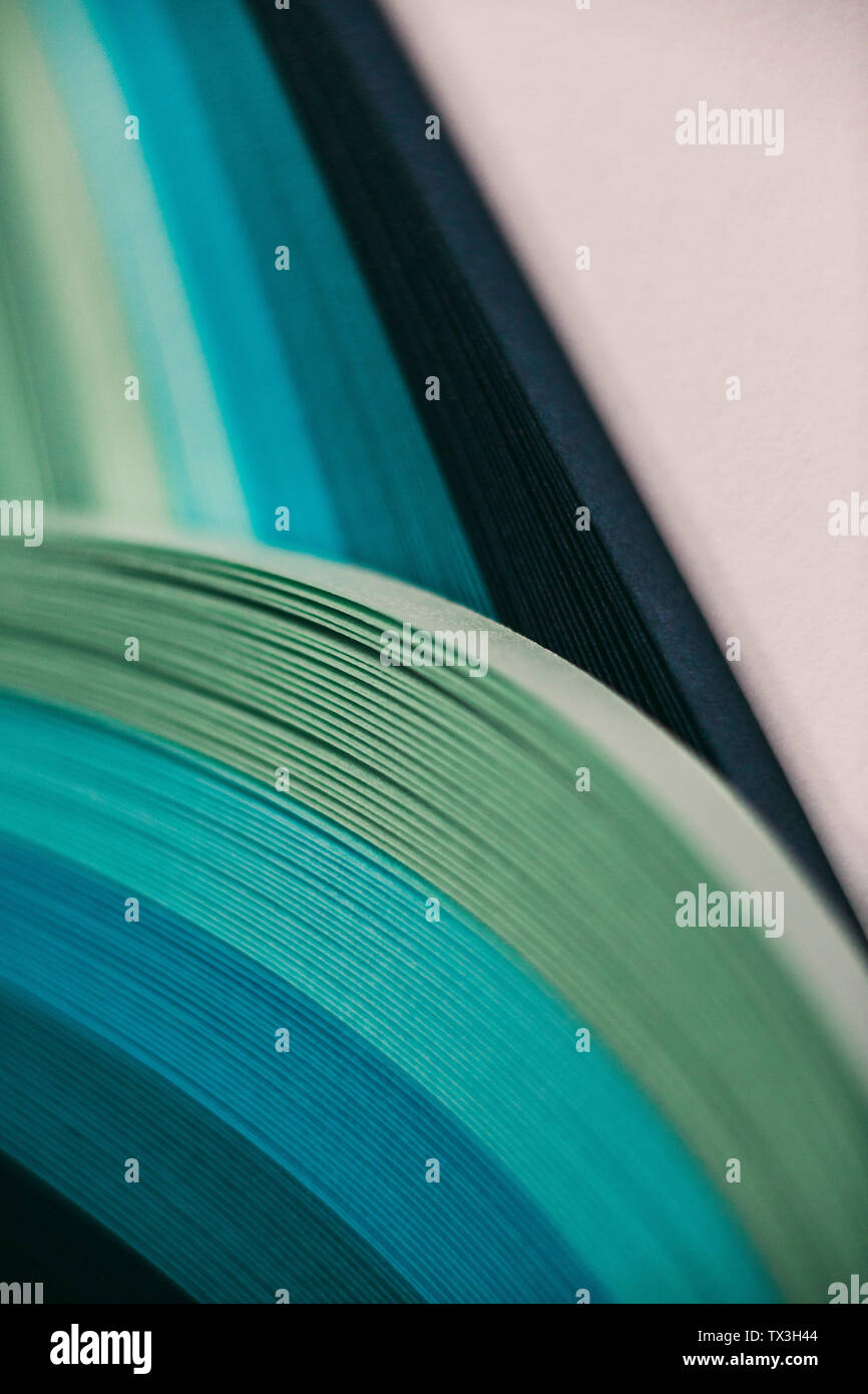 Abstract blue and green paper wave pattern Stock Photo - Alamy