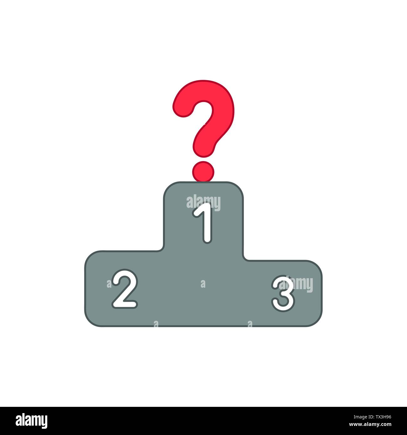 Vector icon concept of podium with first, second and third places and ...
