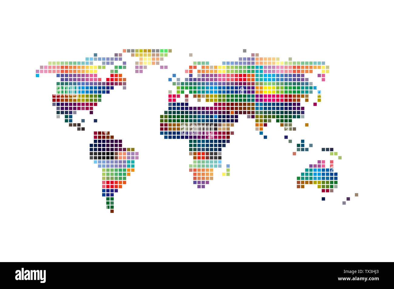 Pixel World Map Stock Photo - Alamy