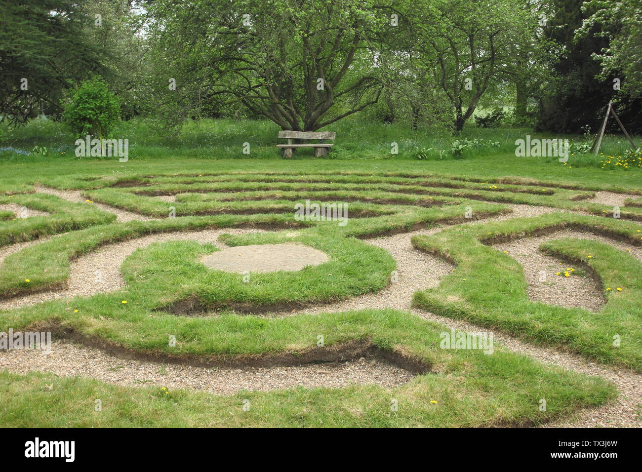 Turf maze at Doddington Hall and Gardens, Lincolnshire,England, UK ...