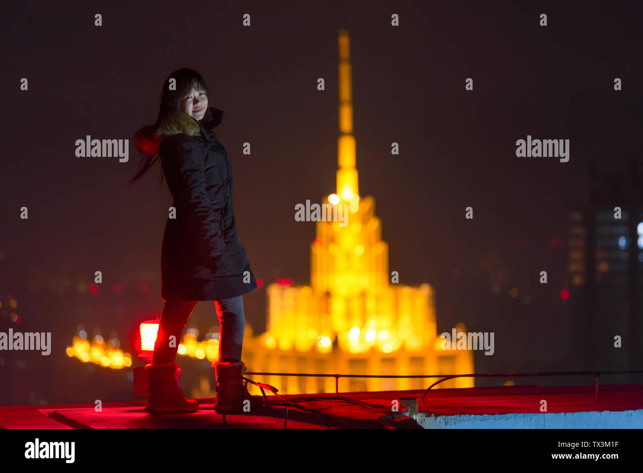 Night view of climbing buildings in Shenyang Stock Photo - Alamy