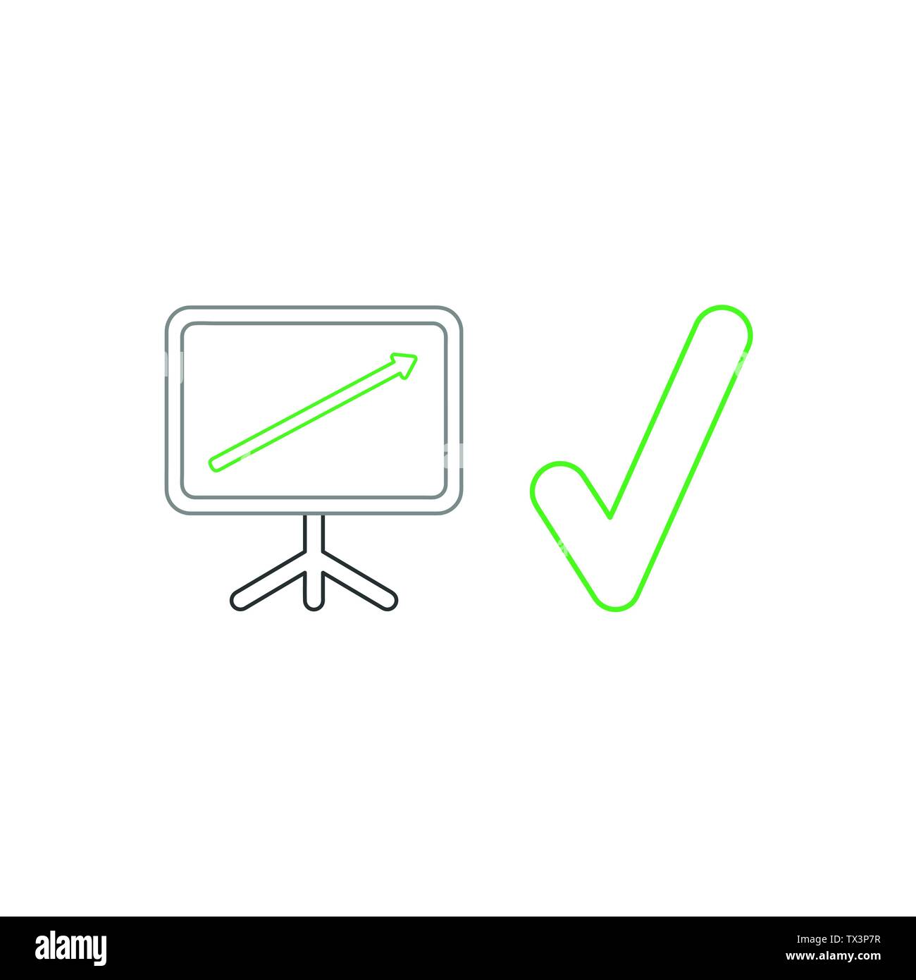 Vector icon concept of sales chart with green arrow moving up and green ...