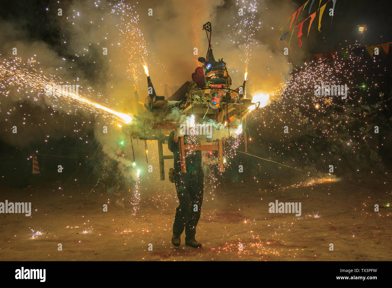 Spring Festival folklore fire tiger cannon Stock Photo - Alamy