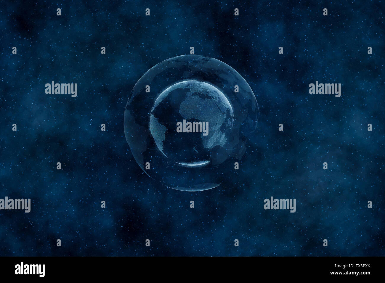 Blue Earth Big Data Background Stock Photo - Alamy