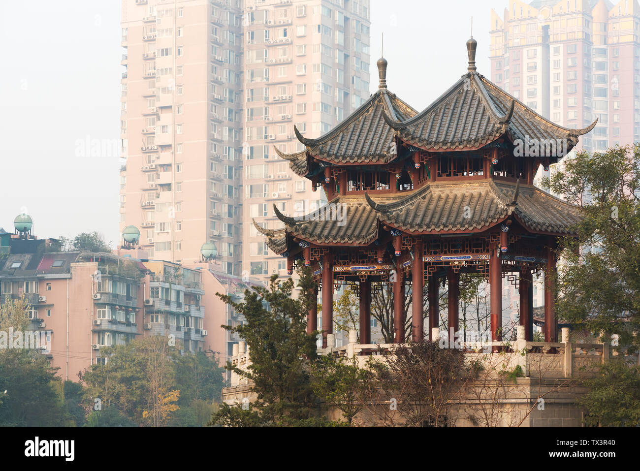 Chengdu Hejiang Pavilion Stock Photo - Alamy