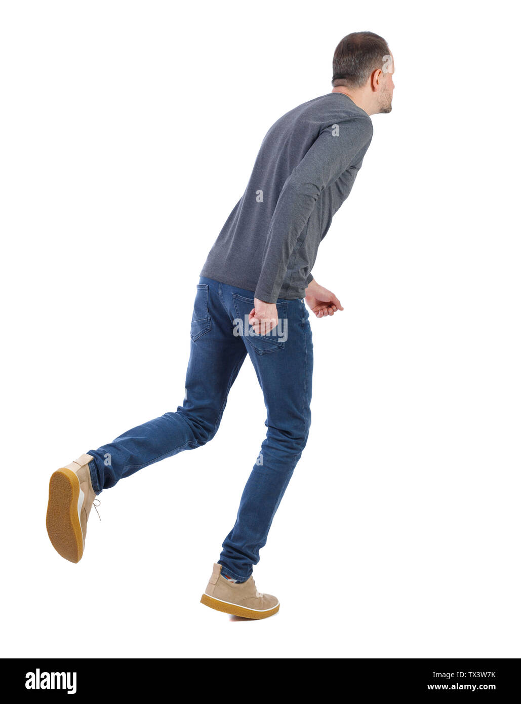 back view of running man. backside view of person. Rear view people ...