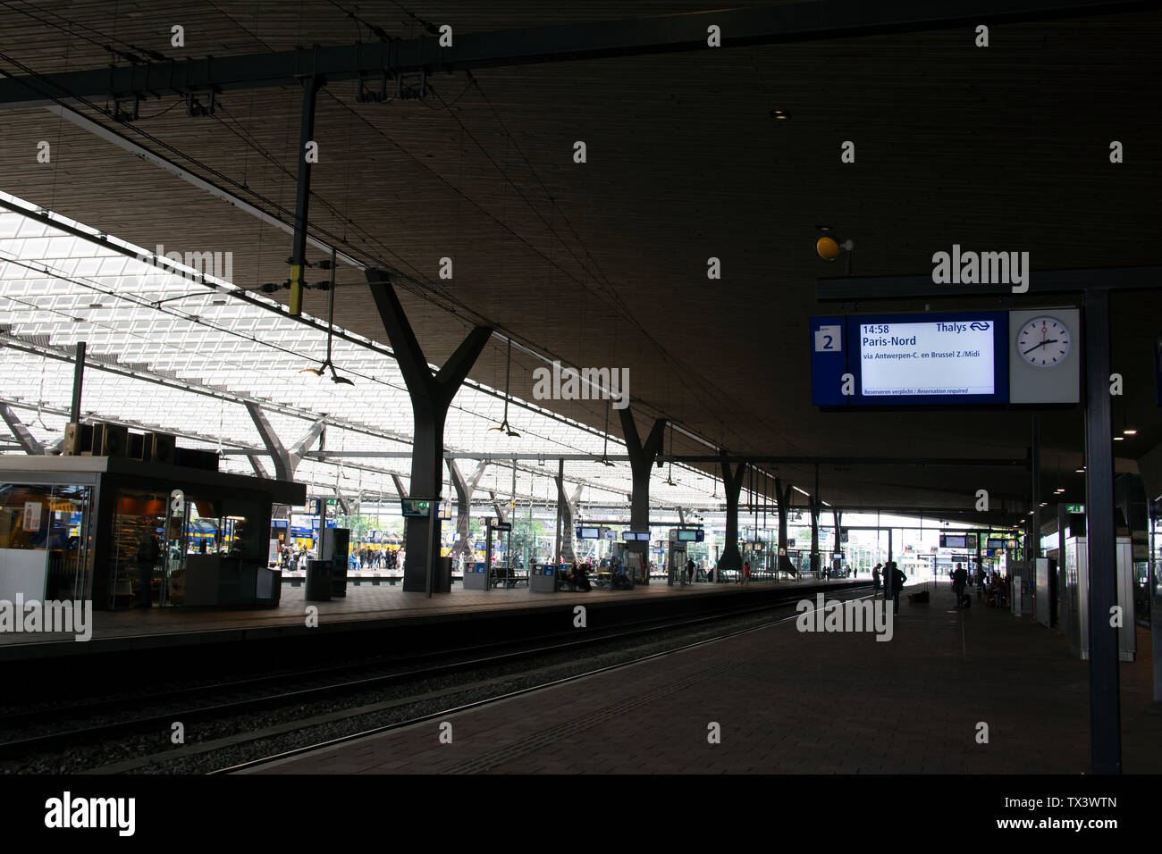 Inside Rotterdam Centraal Station, the main railway station for the ...