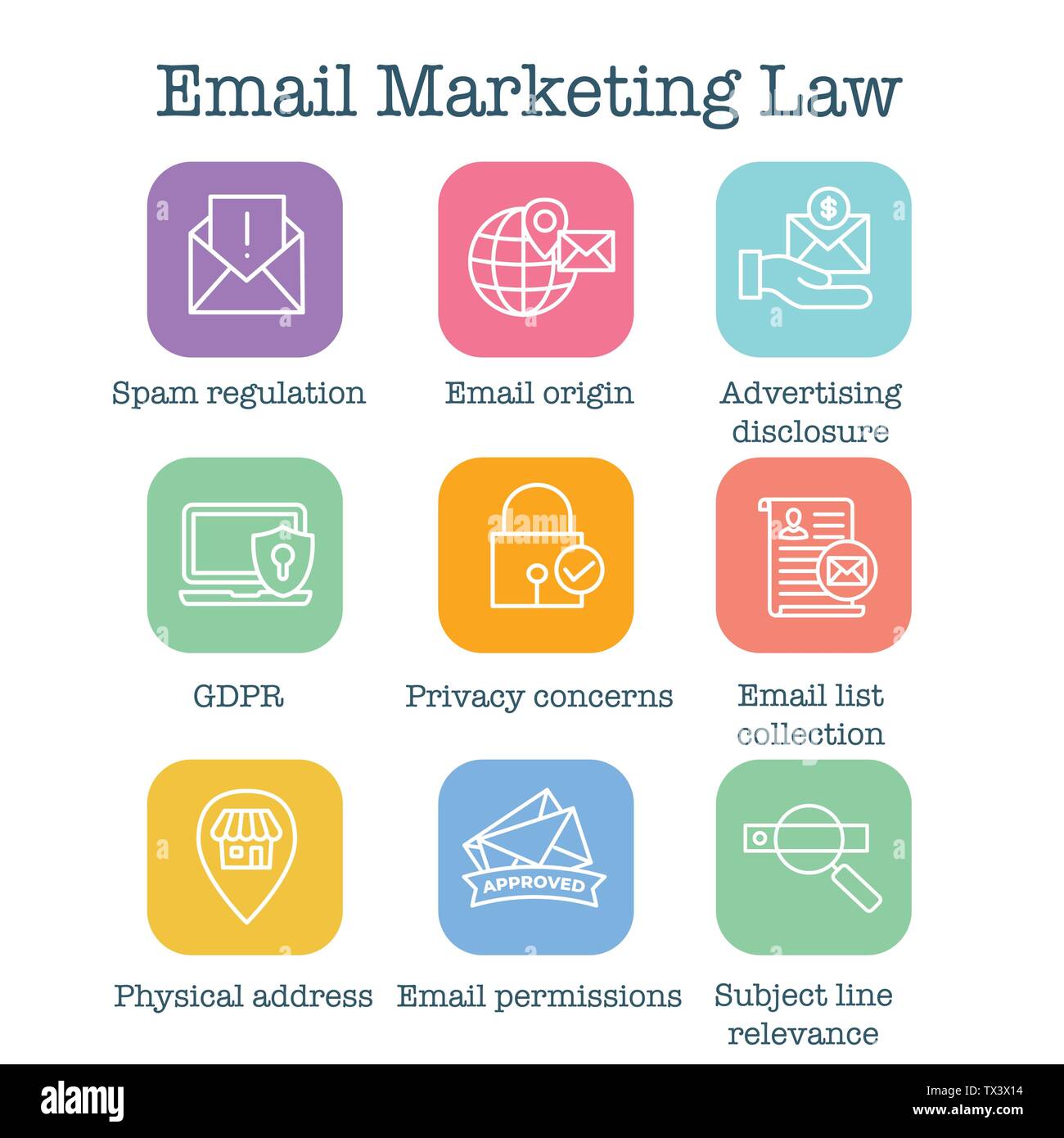 Regulations icon hi-res stock photography and images - Alamy