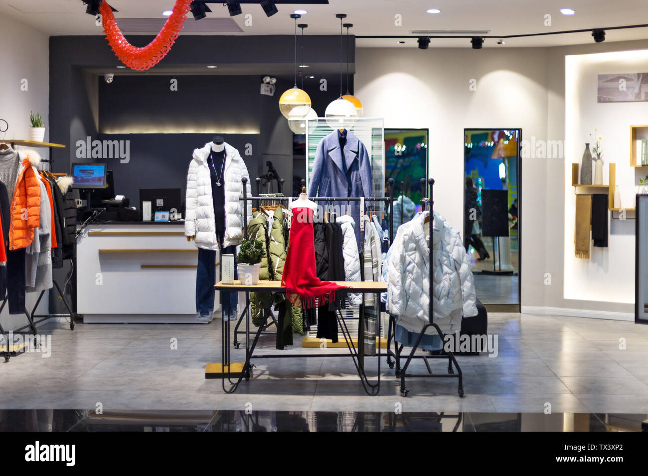 Interior of fashion shop Stock Photo - Alamy
