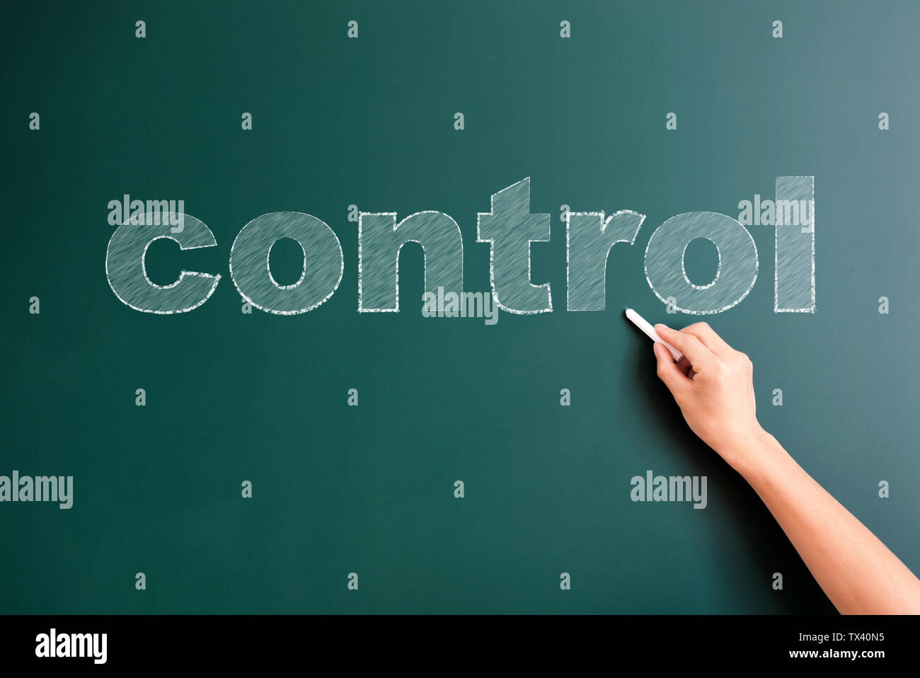 Control written on blackboard Stock Photo - Alamy