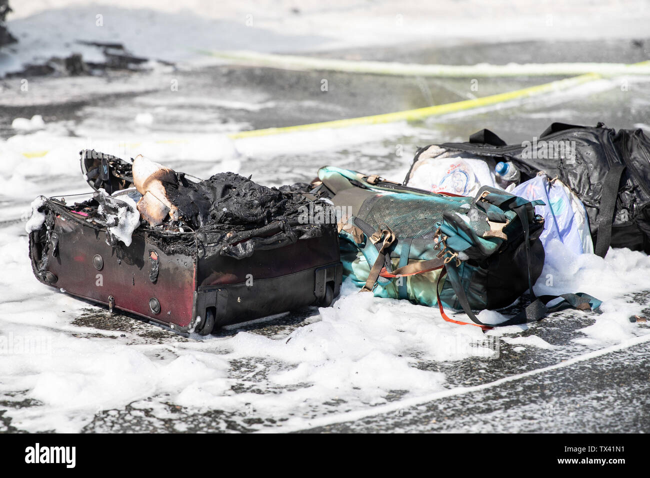 Burning asphalt hi-res stock photography and images - Alamy